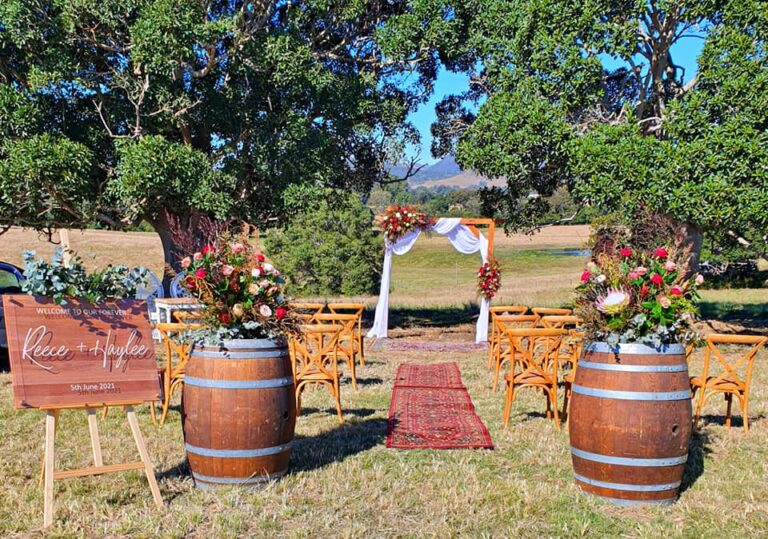 Arbour 2 Post (Stained Timber) - Platinum Event Hire, Wedding Arbour Hire