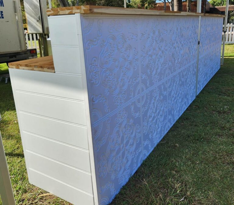 White Embossed Bar - Platinum Event Hire
