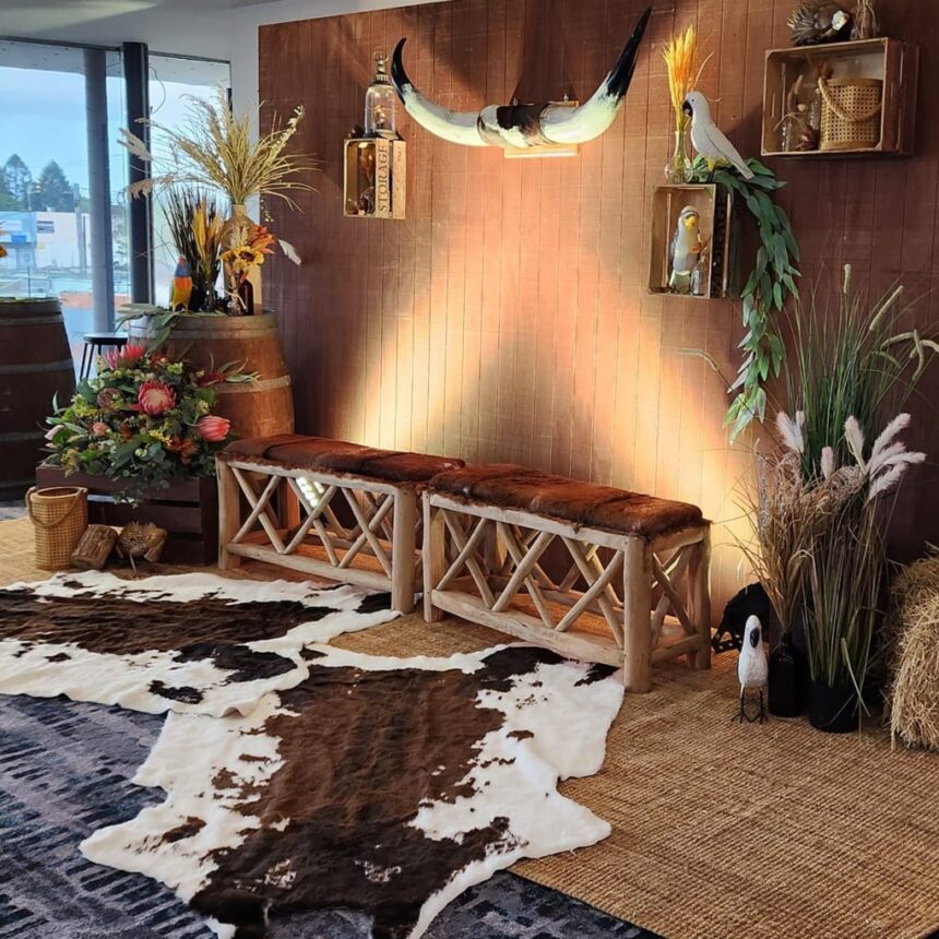Cow Hide Bench Seat - Platinum Event Hire